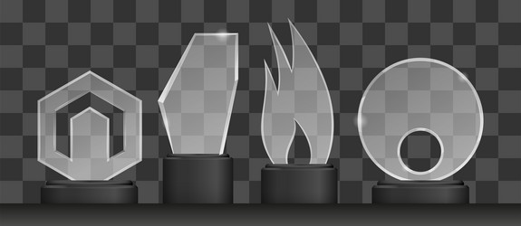 Realistic transparent glass trophy award Vector Image