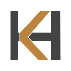 Alphabet initials logo hk kh k and h Royalty Free Vector