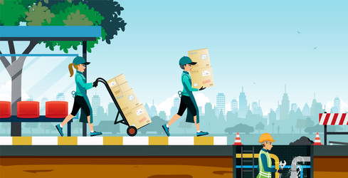 Carrying Heavy Box Vector Images (over 2,000)