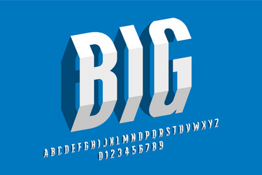 Modern 3d style font Royalty Free Vector Image