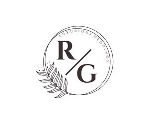 Rg initials letter wedding monogram logos Vector Image