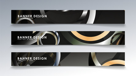 Set rectangular banner with a circle background Vector Image