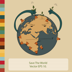 World map earth globe for save Royalty Free Vector Image