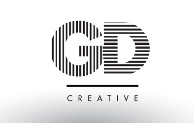 Creative white letters gd g d logo with leading Vector Image