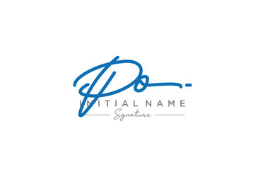 Initial po signature logo template hand drawn Vector Image