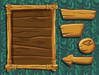 Cartoon game panels in jungle style against Vector Image