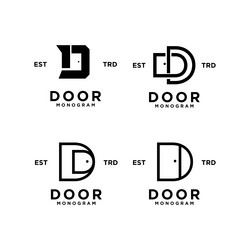 Door letter monogram logo icon design template Vector Image