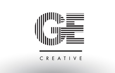 Ge modern letter logo design with swoosh Vector Image