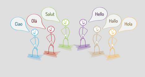 Multilingual hello greeting in languages Vector Image