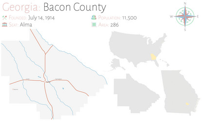 Bacon County Map Vector Images (11)