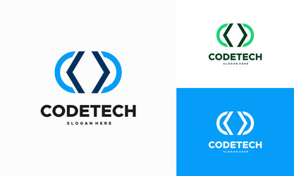 Modern coding logo designs concept programmer Vector Image