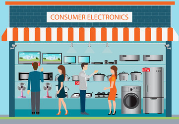 Electronics store poster banner design Royalty Free Vector