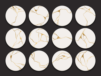 Kintsugi highlight cover set japanese art Vector Image