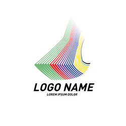 Curvy and stripes simple logo design Royalty Free Vector