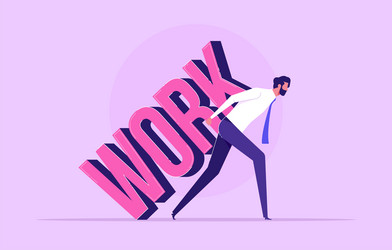 Cartoon hard working office worker Royalty Free Vector Image