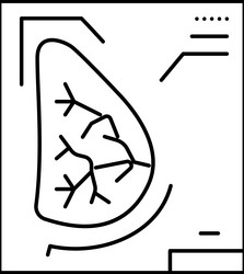 Mammogram health check line icon Royalty Free Vector Image