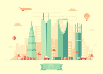 Riyadh skyline saudi arabia city buildings Vector Image