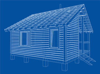 Sketch of small house rendering 3d Royalty Free Vector Image
