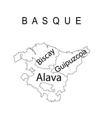 Basque map flag silhouette Royalty Free Vector Image