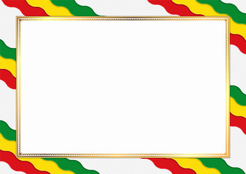 Horizontal frame and border with ethiopia flag Vector Image