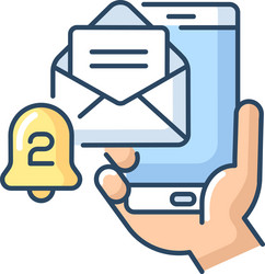 Email alert line icon on white Royalty Free Vector Image