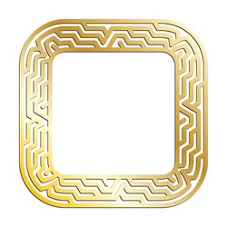 Golden labyrinth pentagonal frames for decorative Vector Image