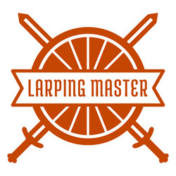 Larping master axe banner badge Royalty Free Vector Image