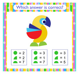 Math activity for kids find the correct answer Vector Image