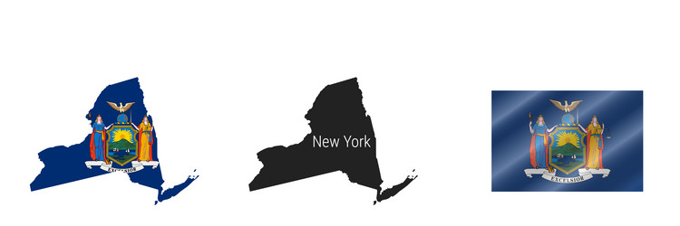 Flag of new york official colors flat Royalty Free Vector