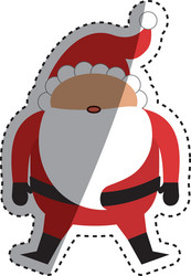 Red hat santa claus cut line Royalty Free Vector Image