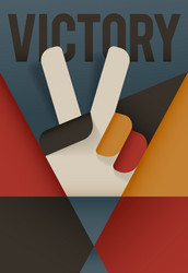 Victory vintage poster with Royalty Free Vector Image