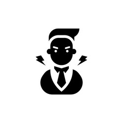Angry boss icon in logotype Royalty Free Vector Image