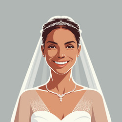 Bride in wedding dress on grungy background Vector Image