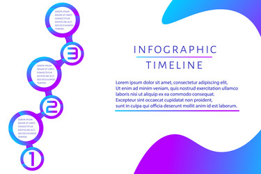 Futuristic infographic timeline template with 3 Vector Image