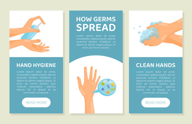 Hand hygiene and washing instruction design Vector Image