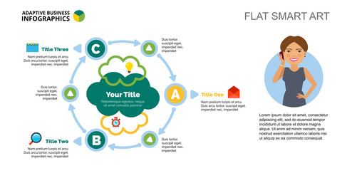 Workflow cycle slide template Royalty Free Vector Image