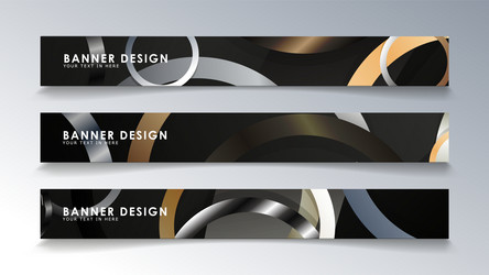 Set rectangular banner with a circle background Vector Image