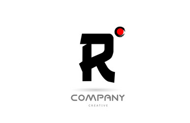 R black and white alphabet letter logo icon Vector Image