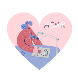 Asmr text acronym hand drawn letters Royalty Free Vector