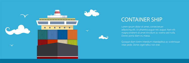 Sea cargo ship container Royalty Free Vector Image