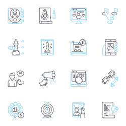 Regional business linear icons set local Vector Image