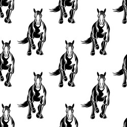 Black rearing horse seamless pattern Royalty Free Vector