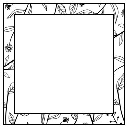 Floral square frame Royalty Free Vector Image - VectorStock