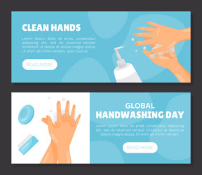 Hand hygiene and washing instruction design Vector Image