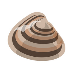 Hard-shell atlantic clam glyph icon Royalty Free Vector