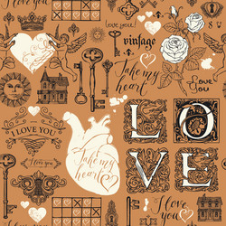 Abstract seamless pattern on love theme Royalty Free Vector