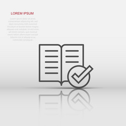 Book check mark icon in flat style bookmark Vector Image