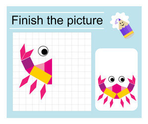 Educational game for kids finish the picture Vector Image