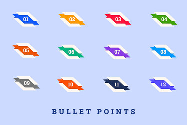 Directional number bullet points from one Vector Image