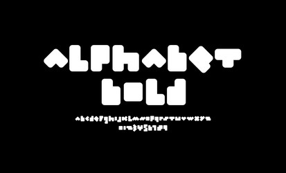 Pixel rounded font trendy black bold alphabet Vector Image